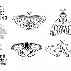 Pre-made Stencils, Ready to Use, Pre Printed, Handpoke Tattoo or ...