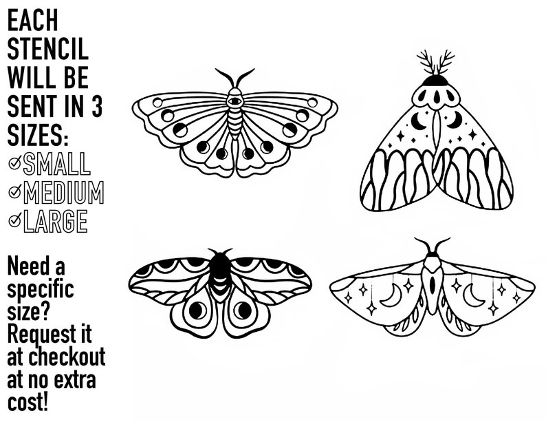 Pre-made Stencils, Ready to Use, Pre Printed, Handpoke Tattoo or ...