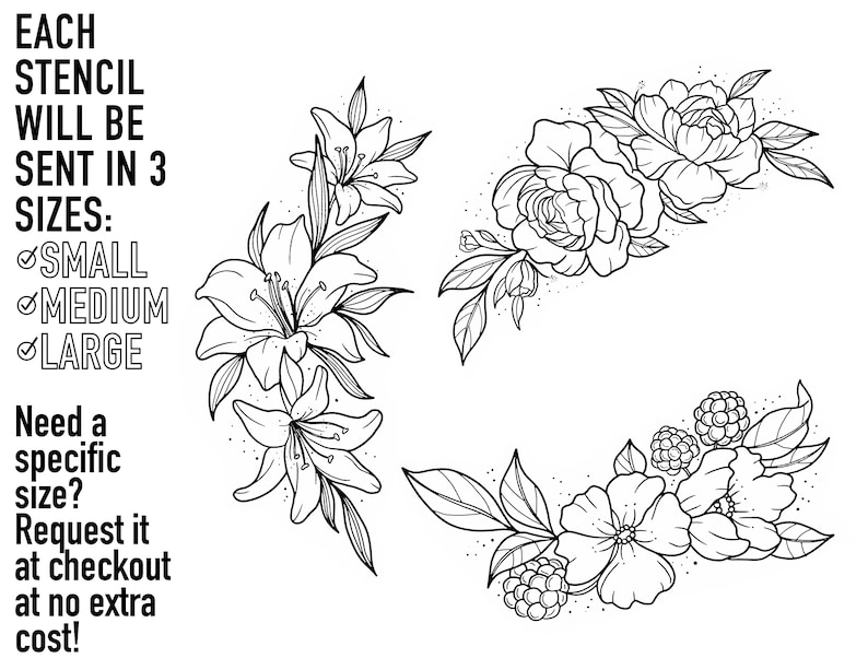 Pre-made Stencils, Ready to Use, Pre Printed, Handpoke Tattoo or ...
