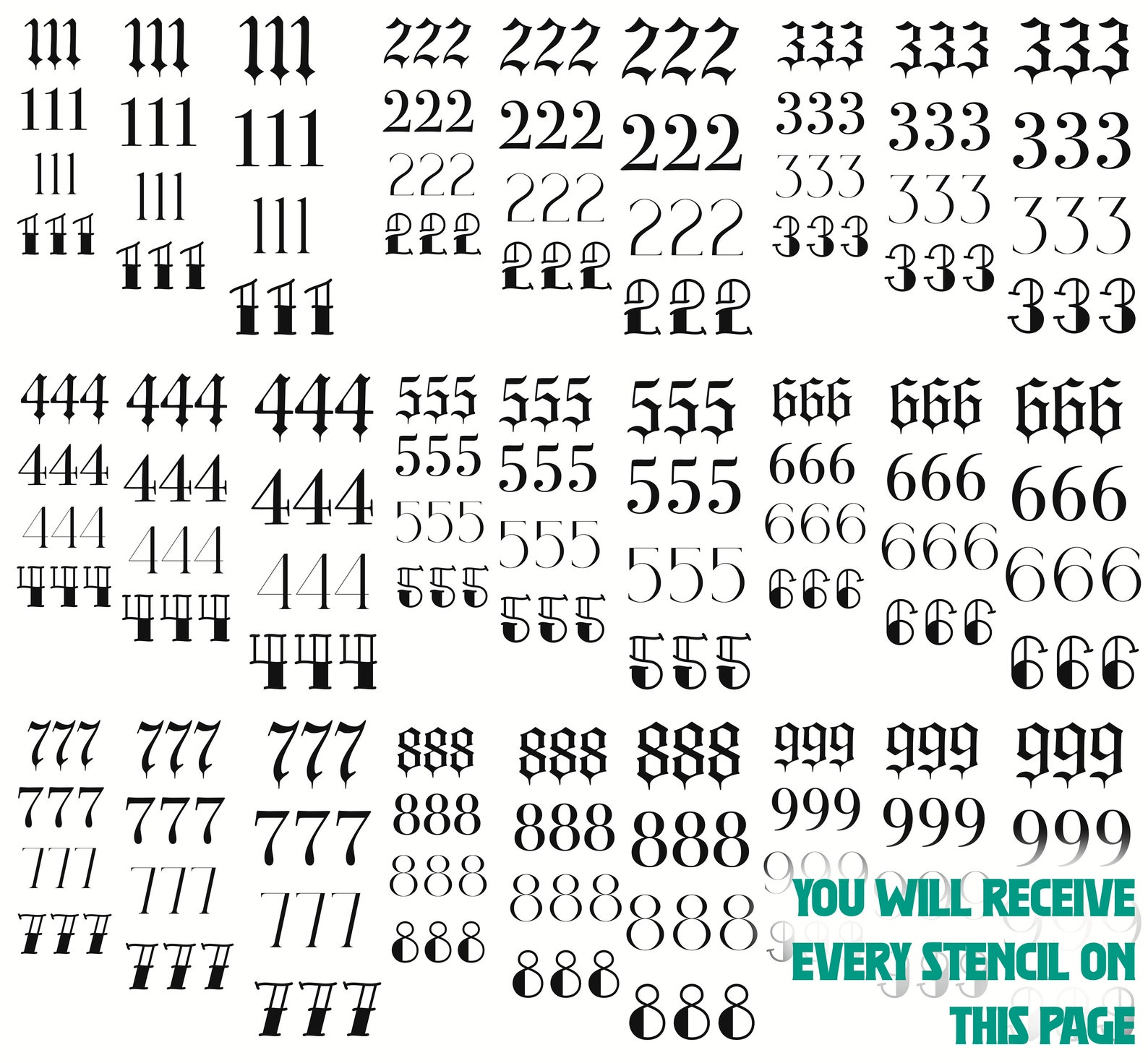 Pre-made Stencils, Ready to Use, Pre Printed, Handpoke Tattoo or ...