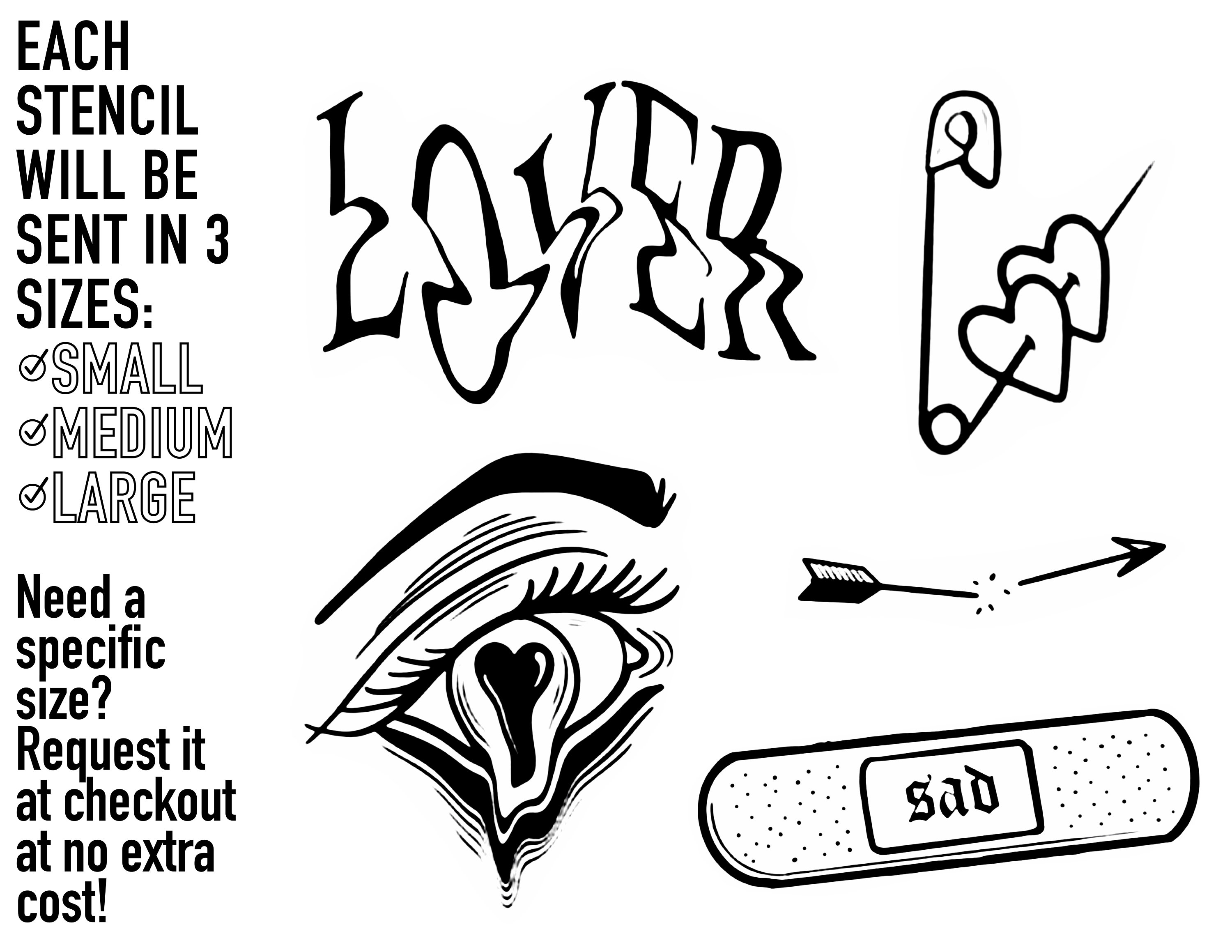 Pre-made Stencils, Ready to Use, Pre Printed, Handpoke Tattoo or ...