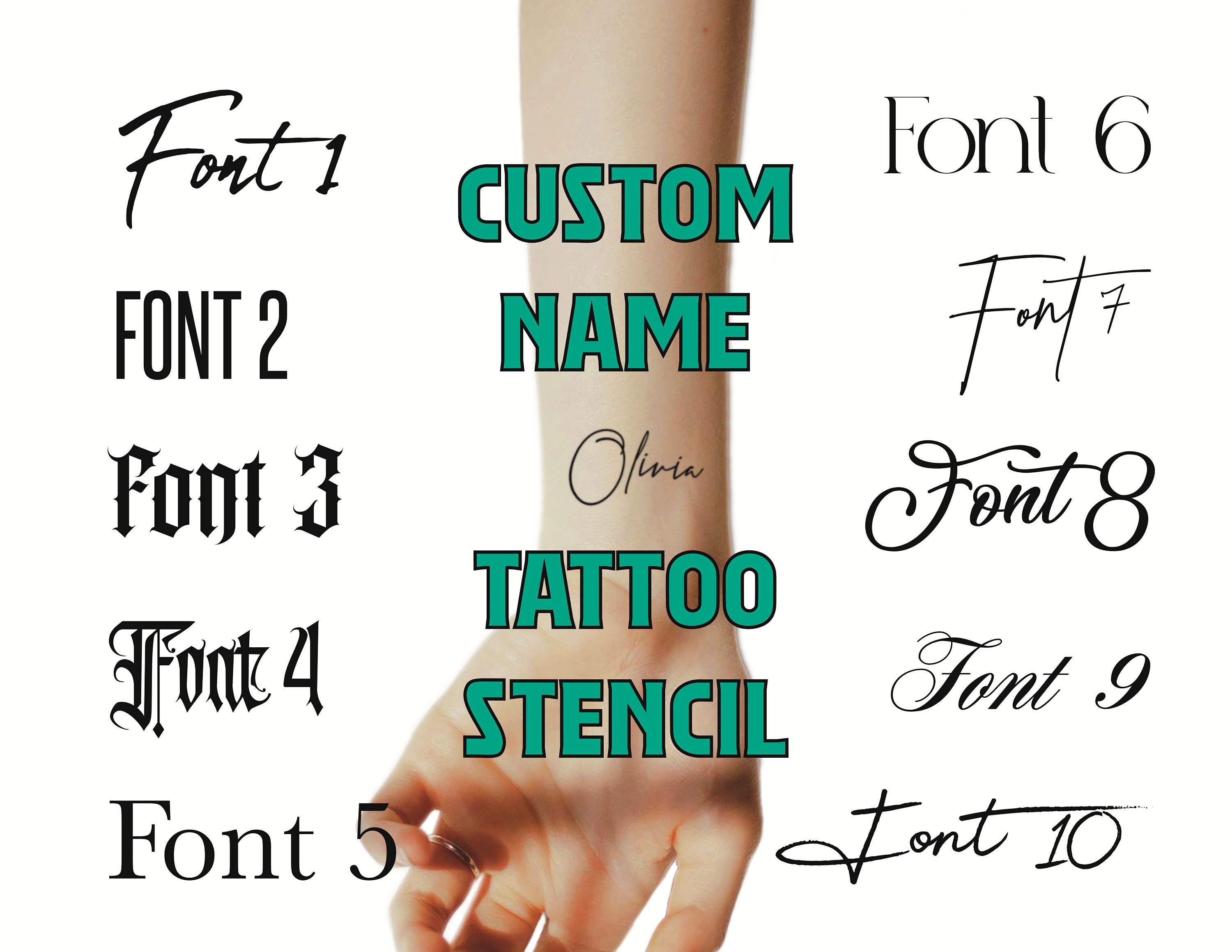 Custom Name Tattoo Stencils, Ready to Use, Pre Printed, Handpoke or ...