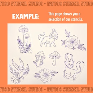 Pre-made Stencils, Ready to Use, Pre Printed, Handpoke Tattoo or ...