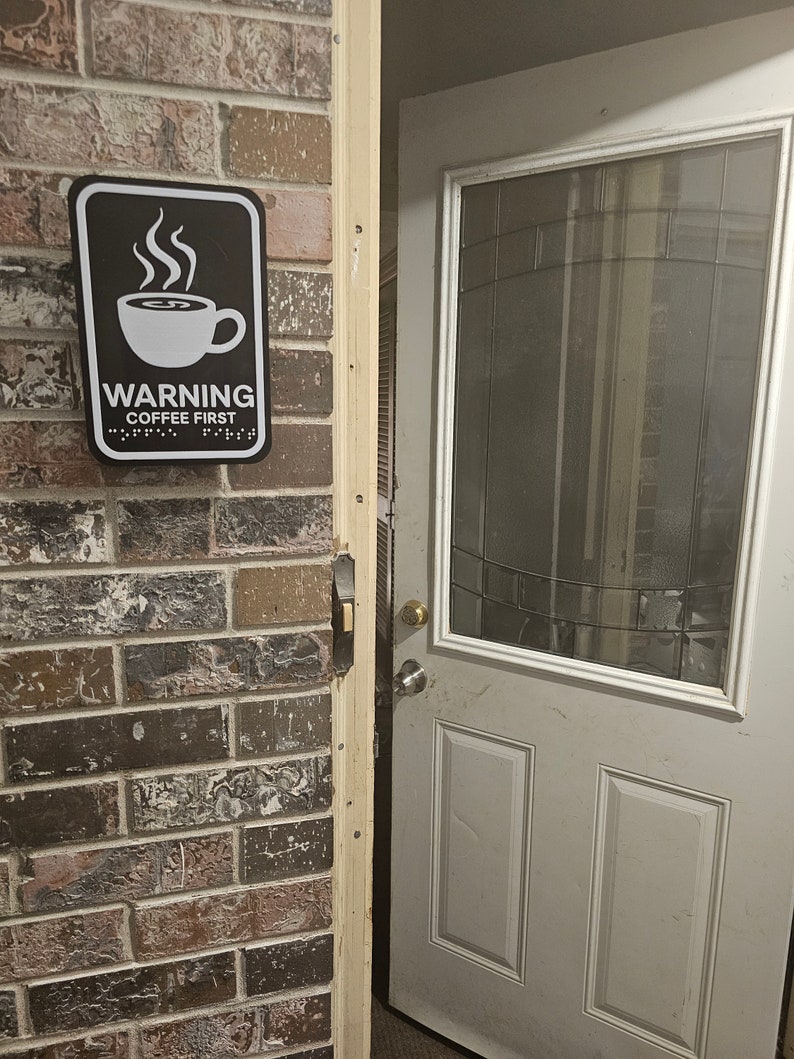 Warning-coffee First Wall Sign - Etsy