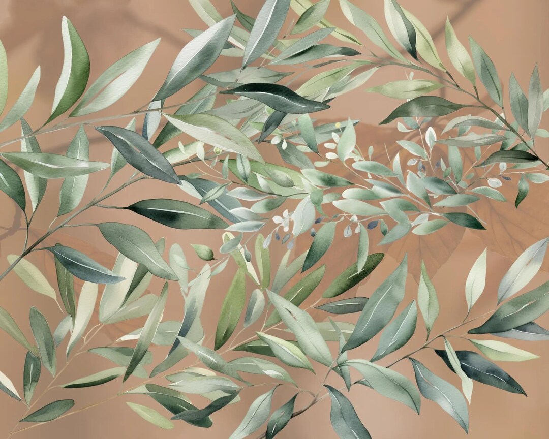 Greenery Clipart, Watercolor Greenery Clipart, Wedding Greenery Sign ...