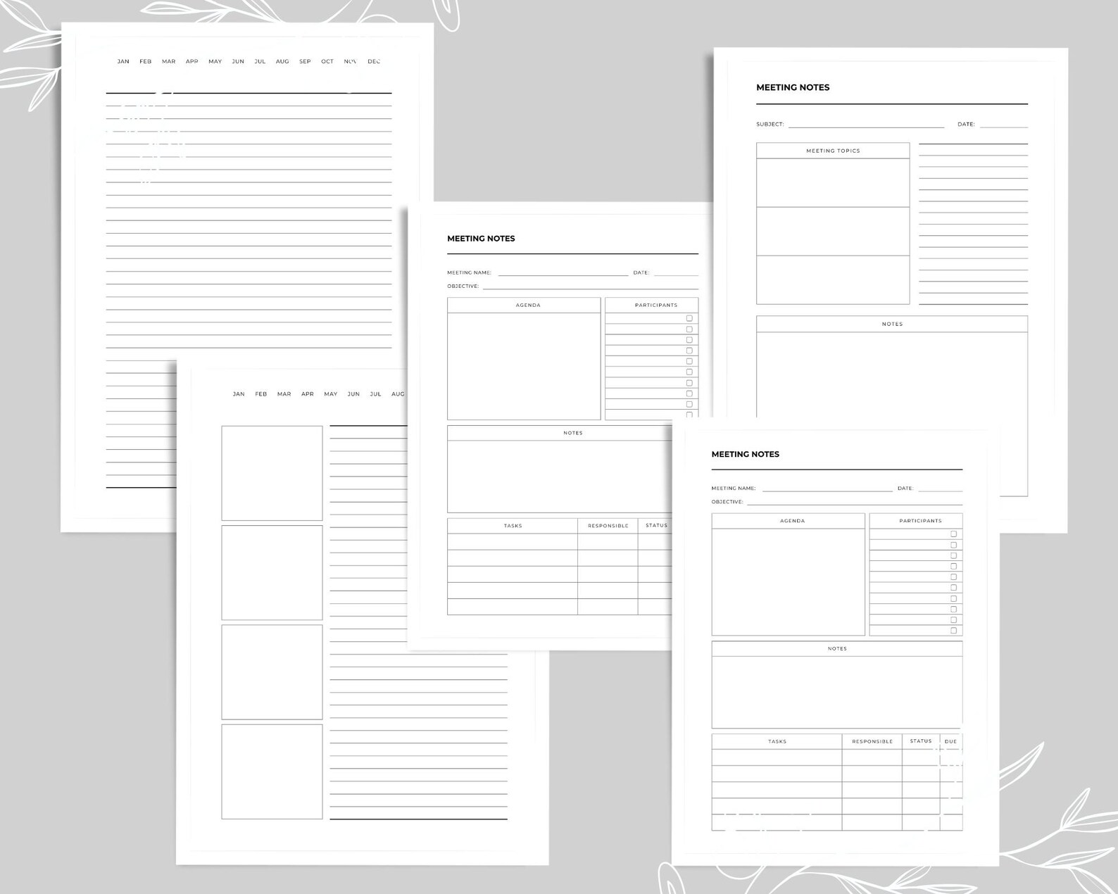 Meeting Notes, Meeting Minutes Template, Meeting Minutes, Printable ...