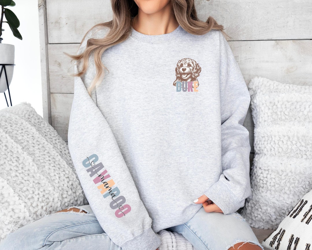 Personalized Cavapoo Sweatshirt, Cavapoo Dog Mama Shirt, Cozy Crewneck ...