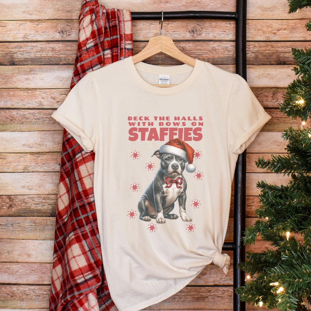 Staffordshire Bull Terrier Vintage Christmas Shirt, Retro Gift for ...