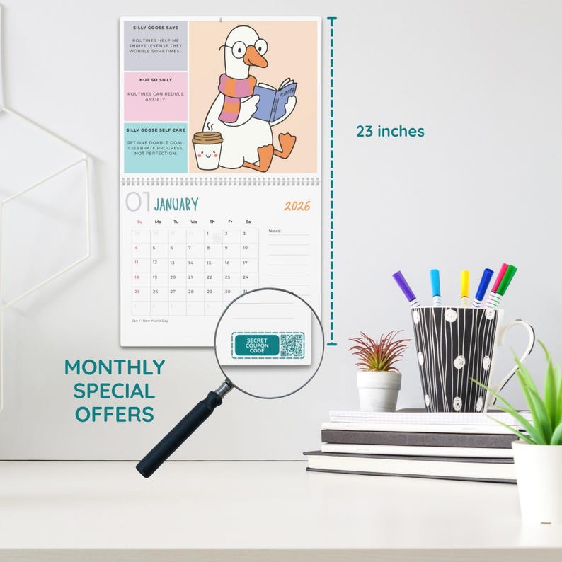 Silly Goose Neurodiversity Calendar 2026, Inclusive Mental Health Gift ...