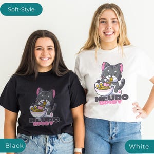 Neuro Spicy Autism Tshirt, Cute Kawaii Cat Noodle Shirt, Cat Lover ...