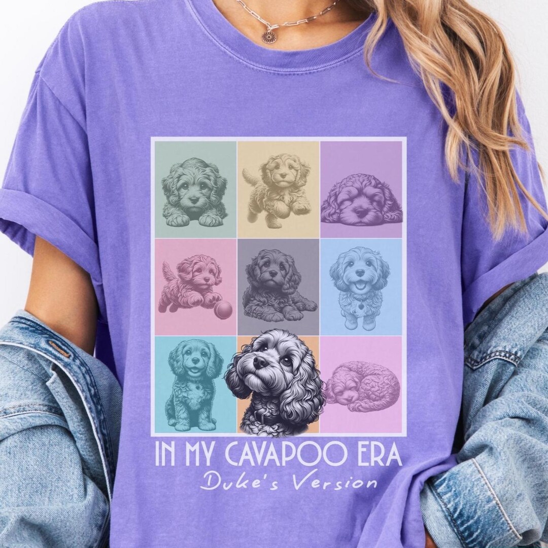 Custom Cavapoo T-shirt, in My Cavapoo Era, Dog Mom Comfort Colors ...