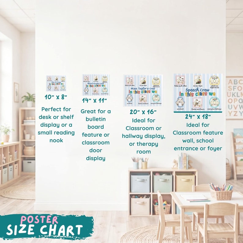 Custom Grade Classroom Poster or Wall Banner, in This Class We ...