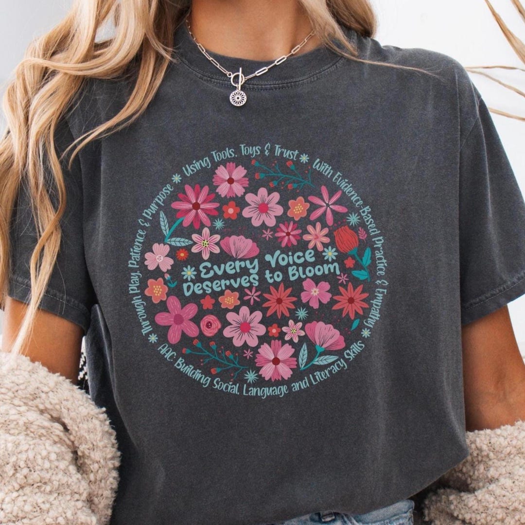 Floral AAC Shirt, Speech Therapy Tshirt, Augmentative & Alternative ...