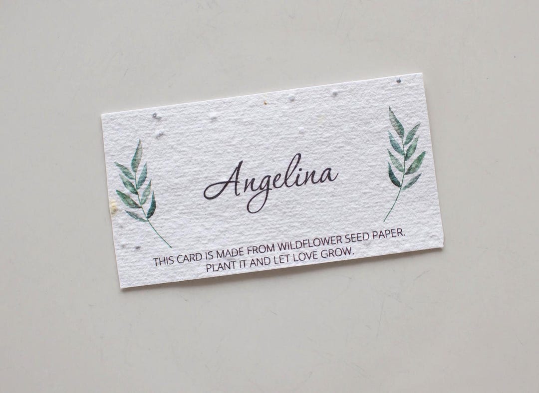 Plantable Place Cards, Wildflower Seed Paper Wedding Name Cards, Eco ...