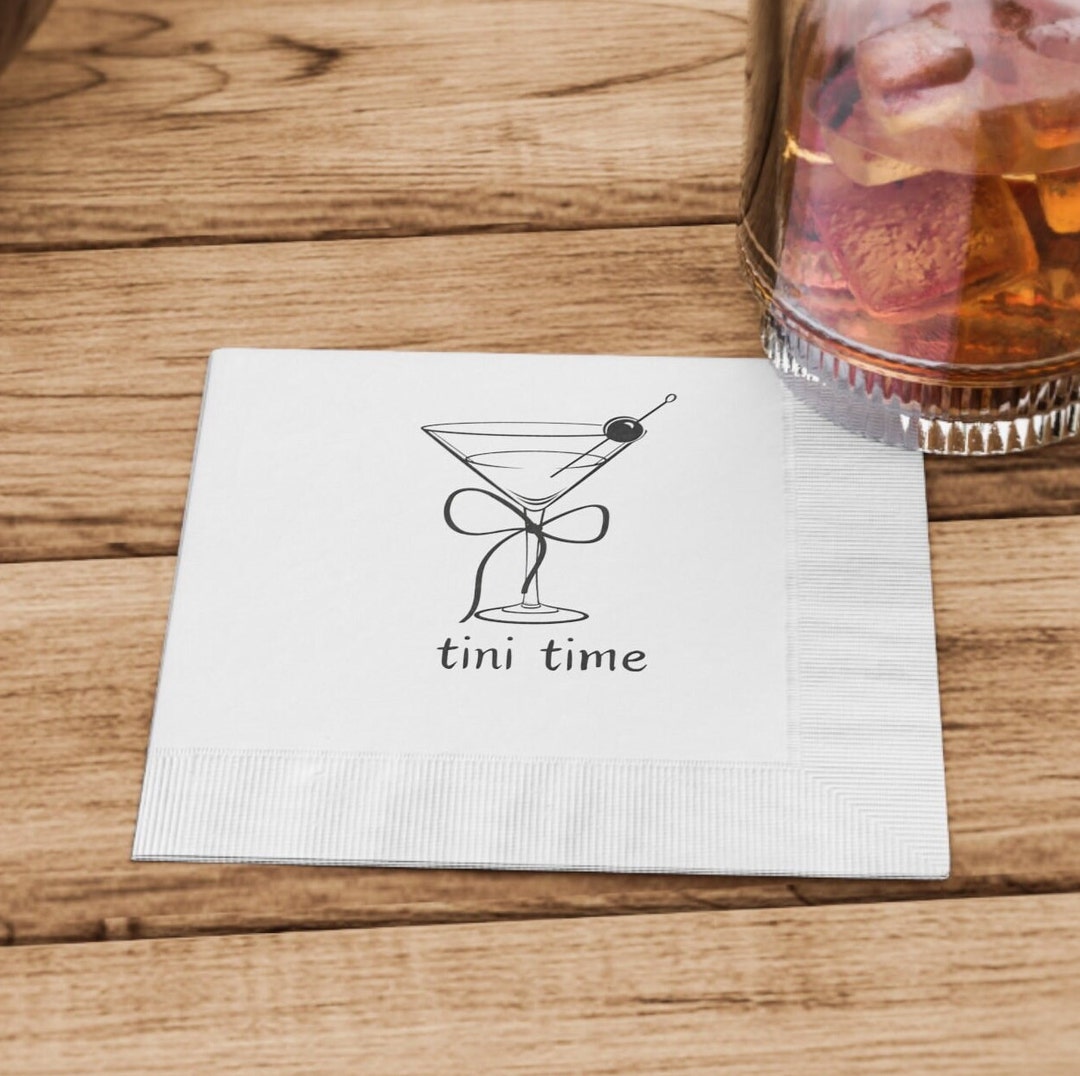 Tini Time Cocktail Napkins Paper Coined Napkins Wedding, Party, Bridal ...