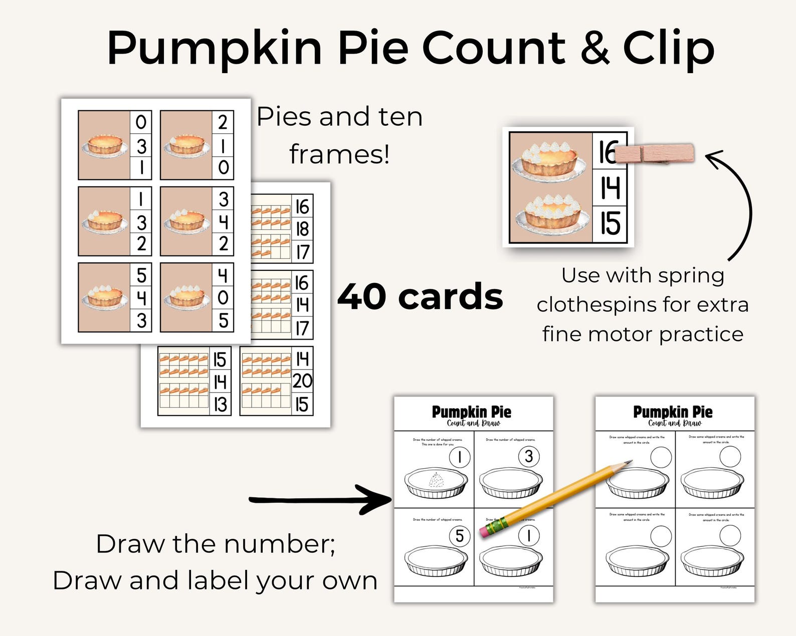 Pumpkin Pie Theme Bundle; Thanksgiving Learning Games for Preschool and ...
