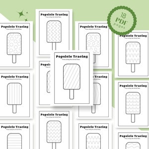 Popsicle Tracing Worksheets: Handwriting Practice (PDF Download) - Etsy