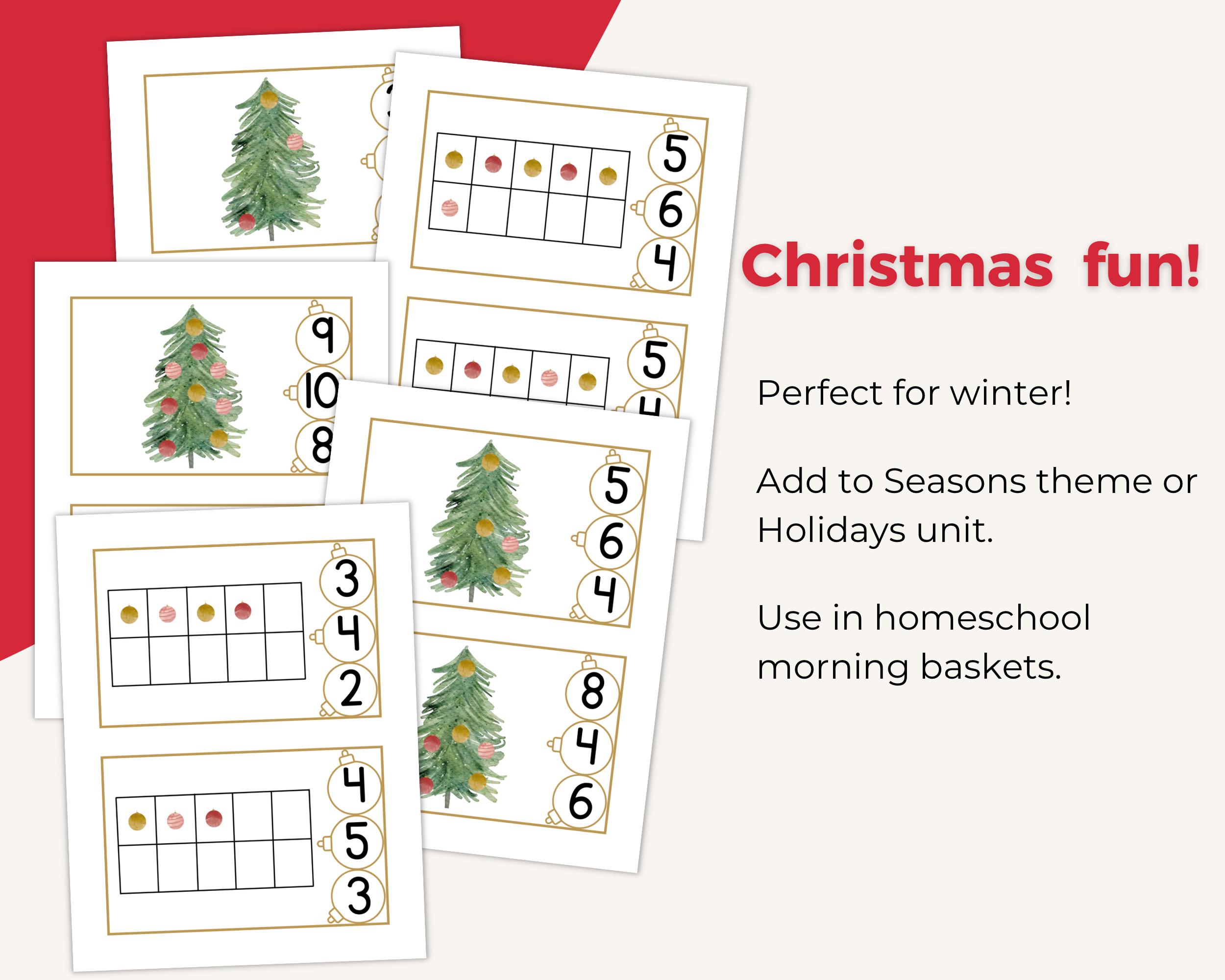 Christmas Ornament Count and Clip Cards: Preschool Number Activity (PDF ...
