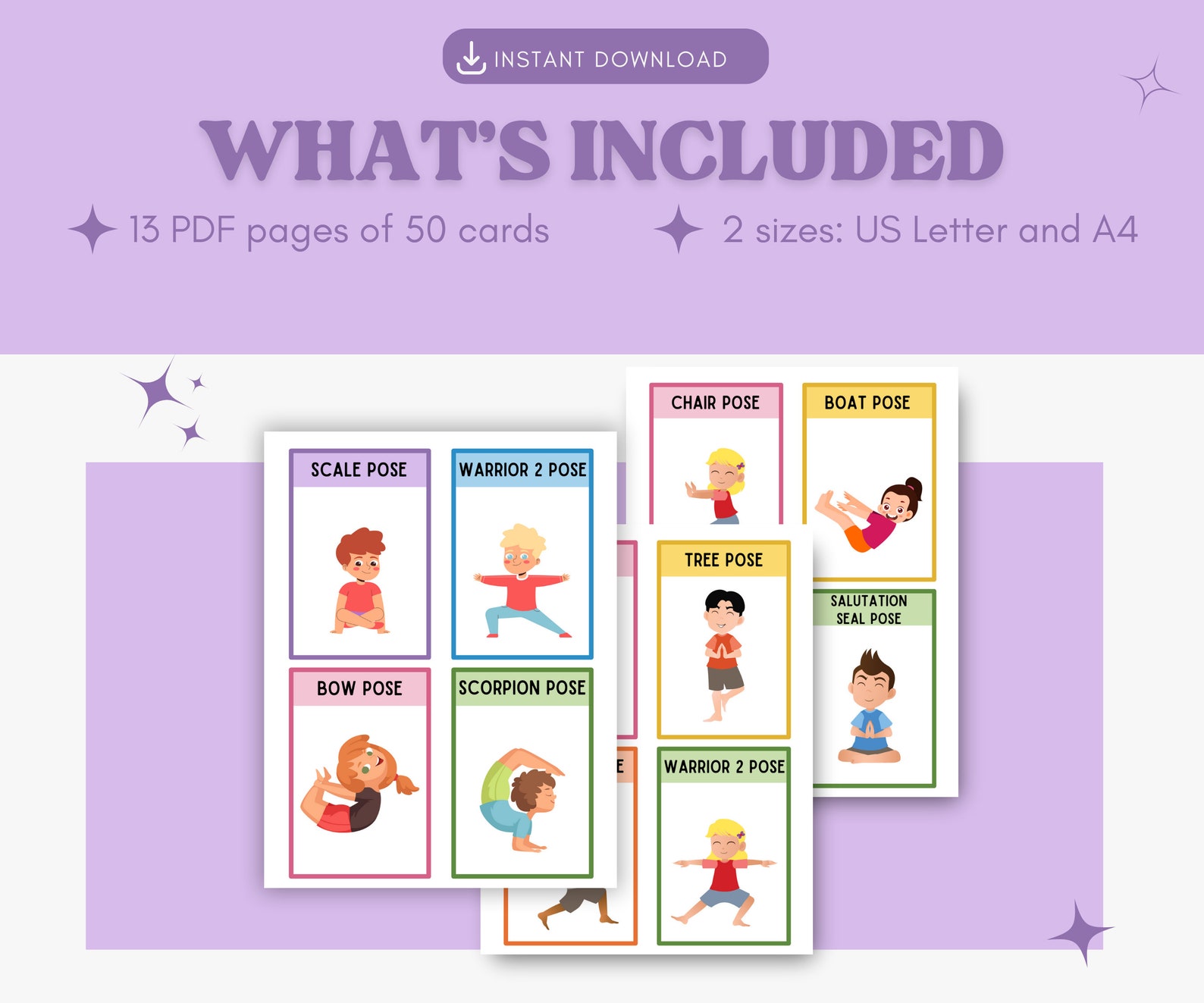 Yoga Deck for Kids, Yoga Poses Cards for Preschool, Gross Motor ...
