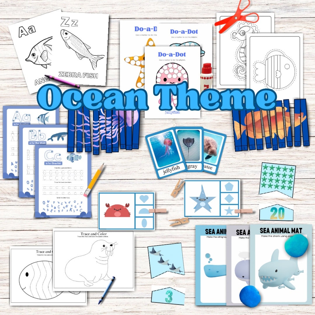 Printable Ocean Animals Cut Out Pages Under the Sea Pre-k Scissor ...