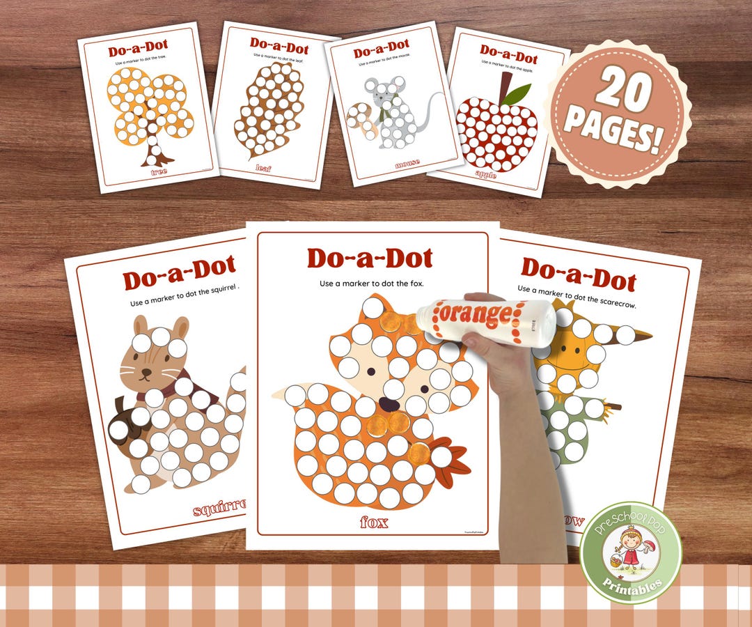 Fall Do-a-dot Activity Pages: Fine Motor Skills for Toddlers (PDF ...