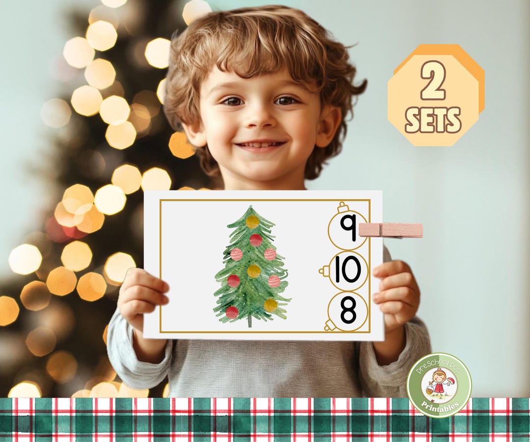 Christmas Ornament Count and Clip Cards: Preschool Number Activity (PDF ...