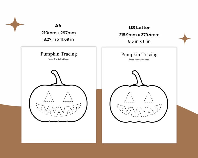 Fall Tracing Worksheets | Pumpkin Theme Handwriting Practice (PDF) - Etsy