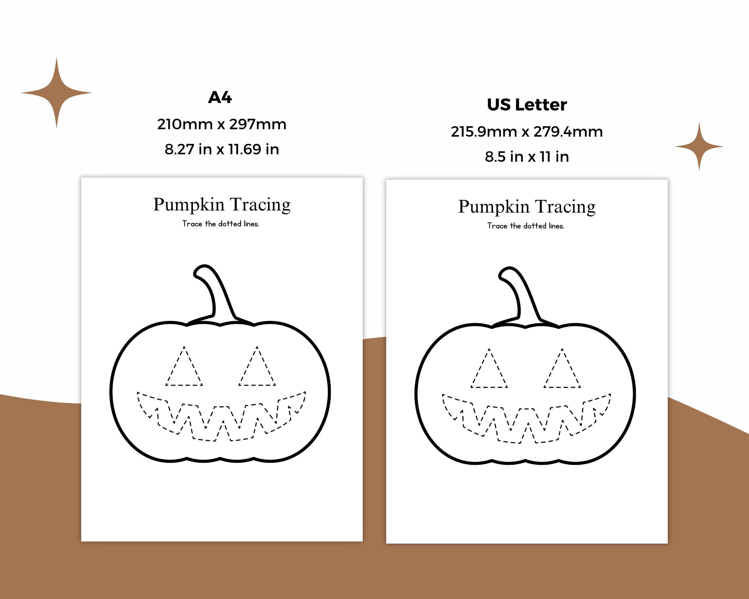 Fall Tracing Worksheets | Pumpkin Theme Handwriting Practice (PDF) - Etsy