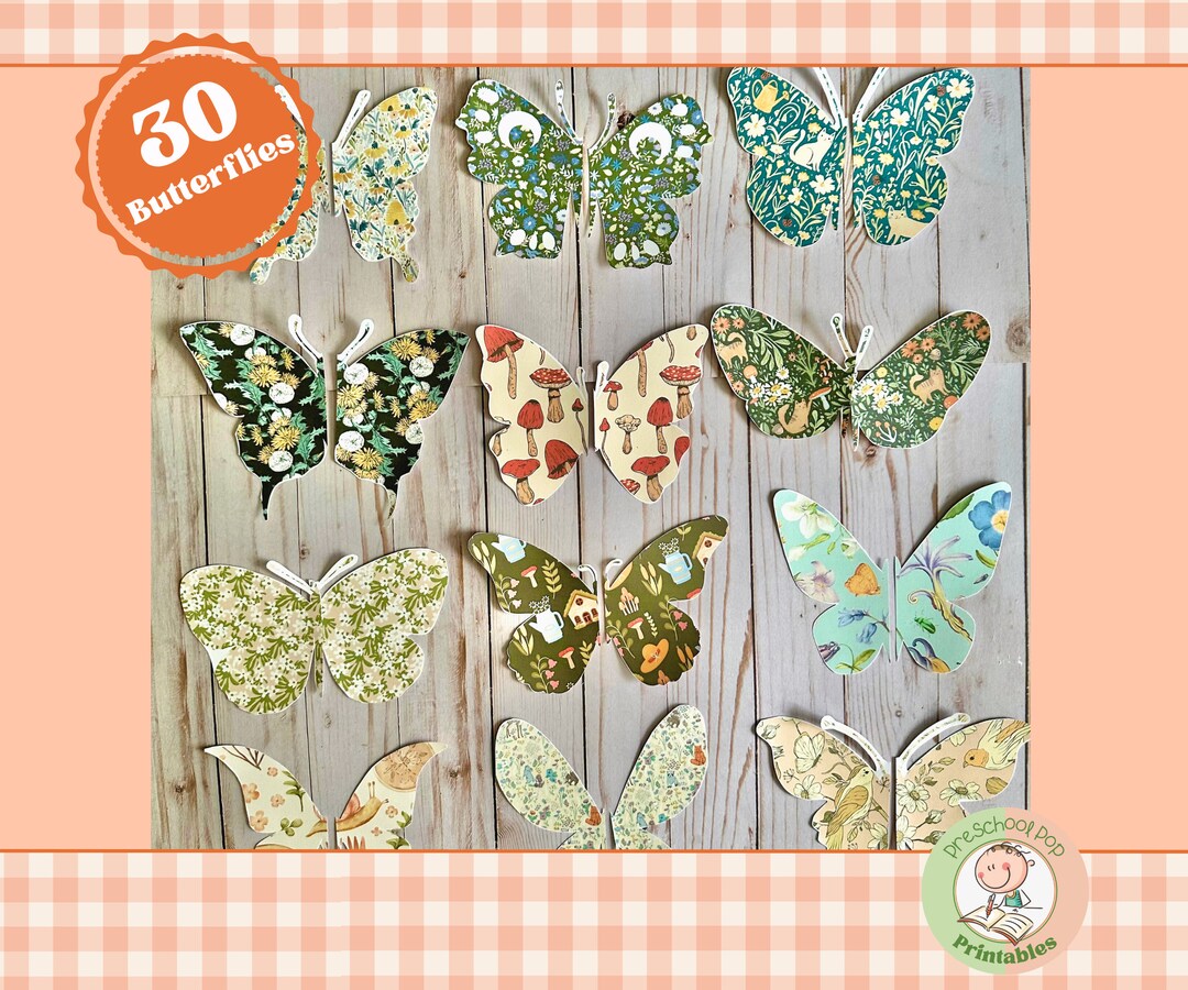 Cottagecore Butterfly Match for Toddler, Pattern Matching Game ...