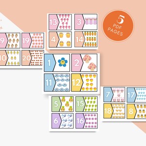 Spring Number Match Puzzle for Preschool, Toddler Counting Activity ...
