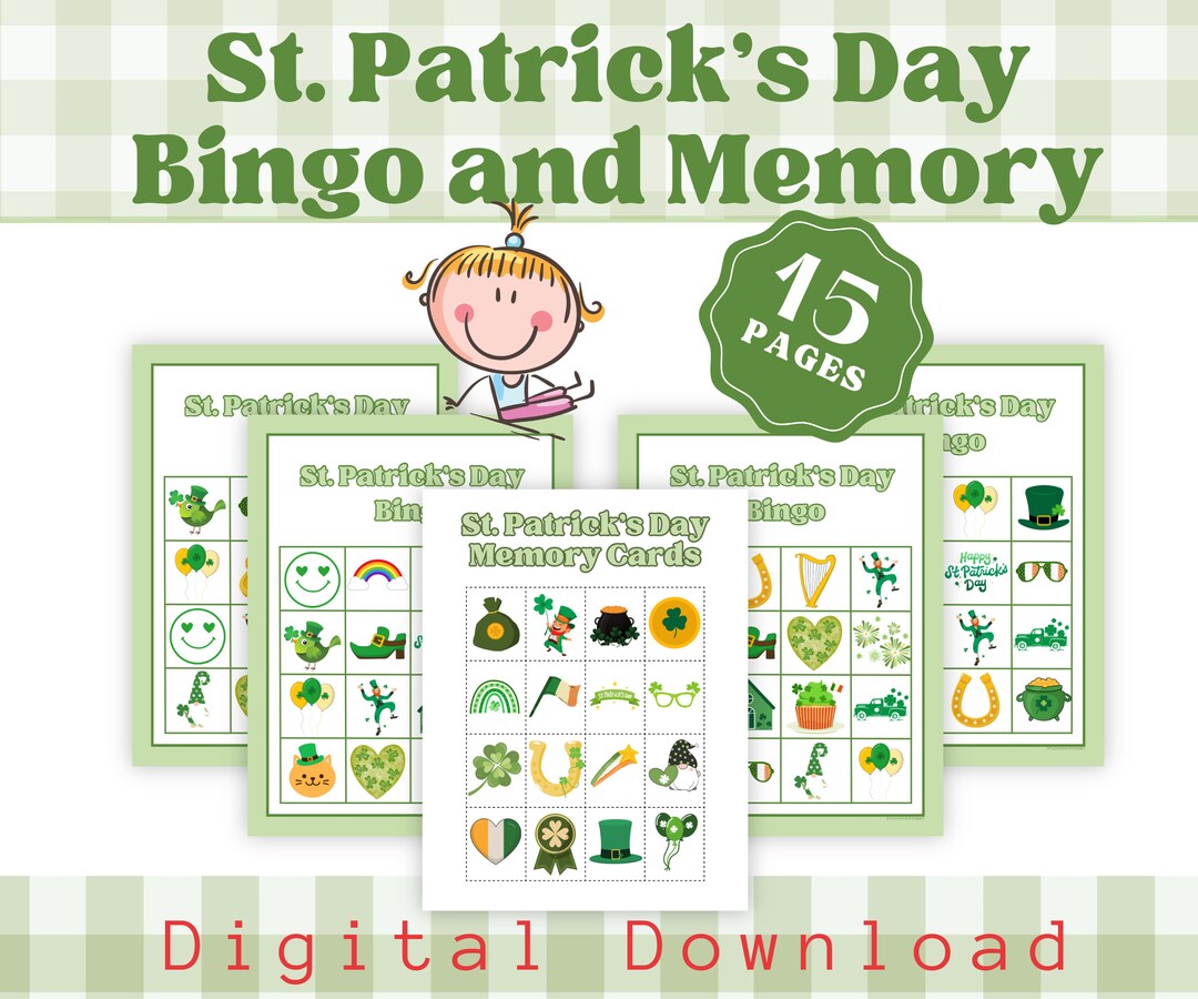 St Patricks Day Classroom Games Bingo Cards and Memory Game for ...