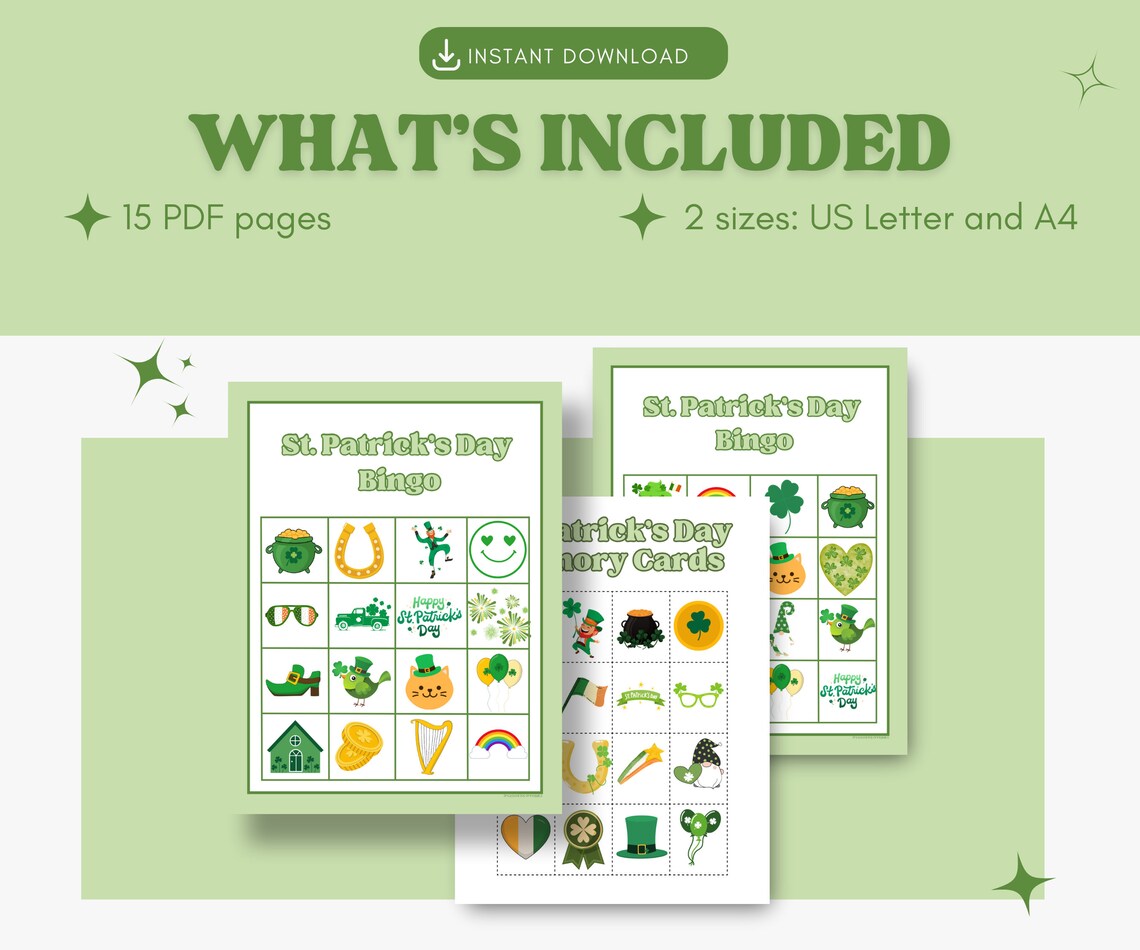 St Patricks Day Classroom Games Bingo Cards and Memory Game for ...