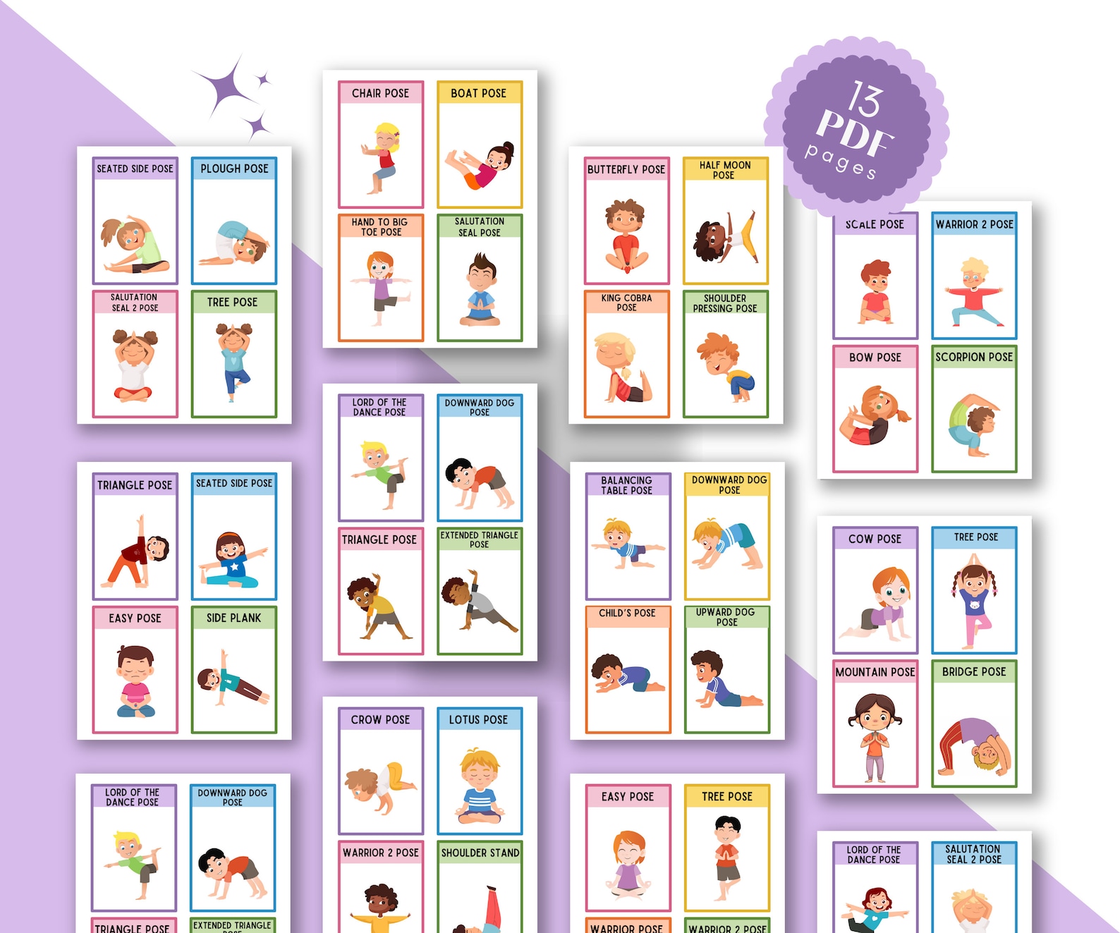 Yoga Deck for Kids, Yoga Poses Cards for Preschool, Gross Motor ...