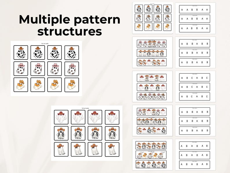 Halloween Ghost Patterns for Pre-k and Kindergarten Math Activity for ...