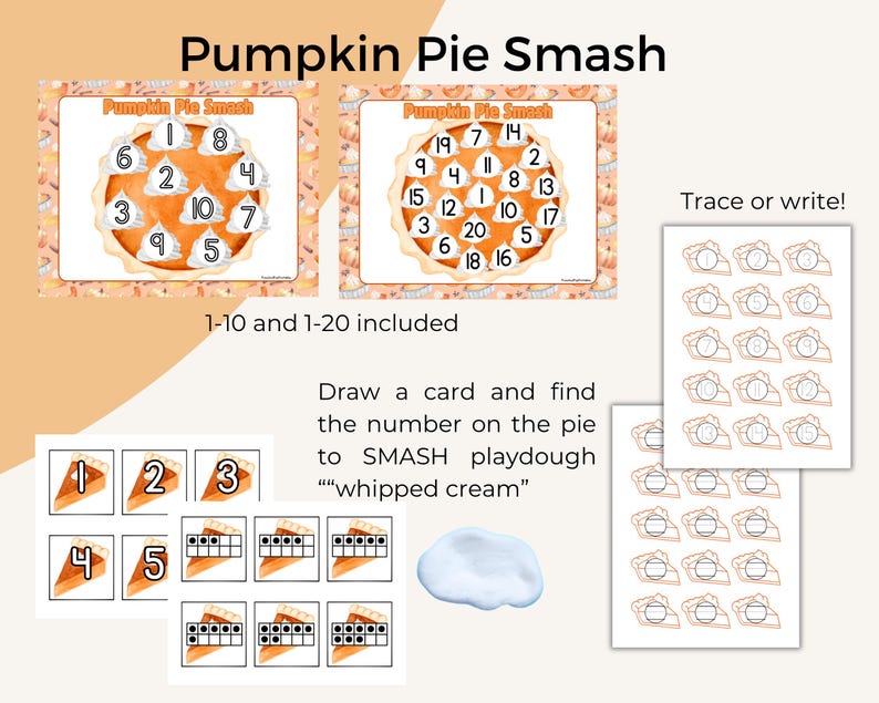 Pumpkin Pie Theme Bundle; Thanksgiving Learning Games for Preschool and ...