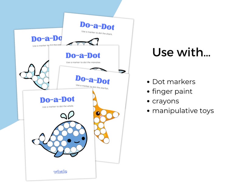 Ocean Animals Do-a-dot Pages: Fine Motor Skills (digital Download) - Etsy