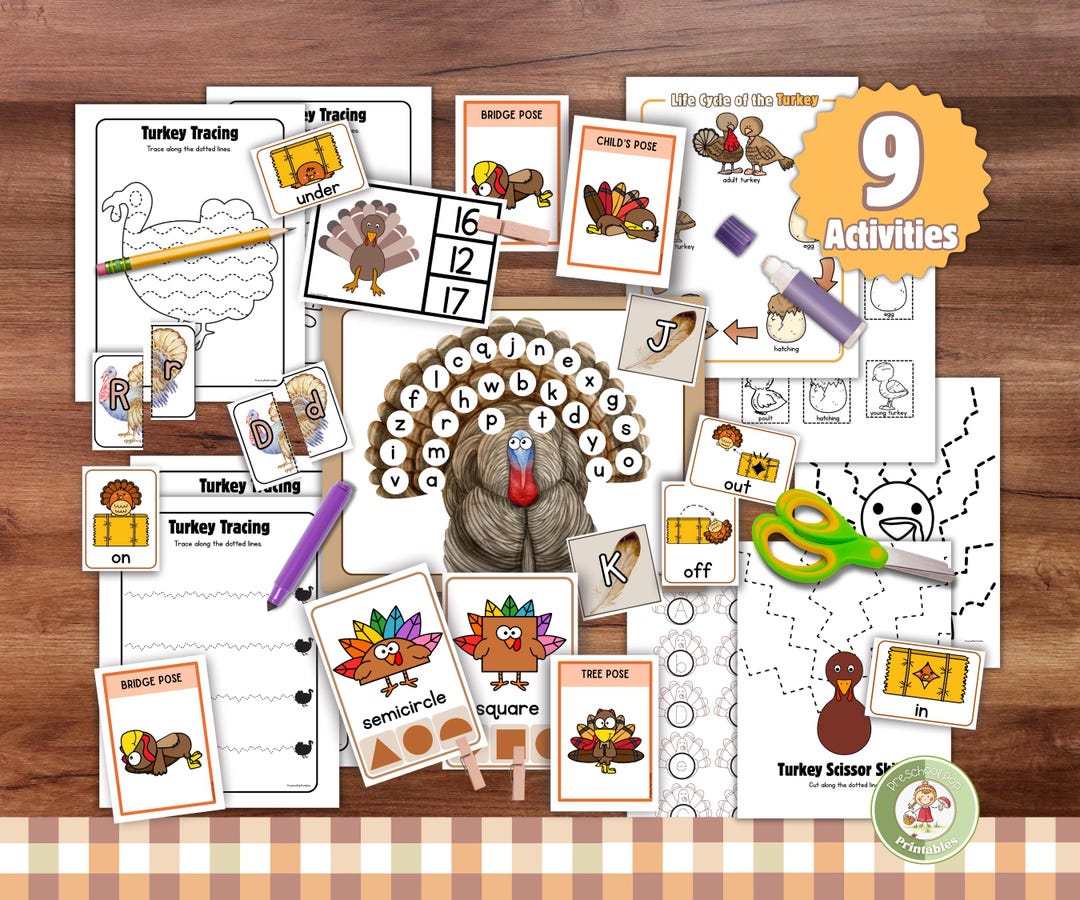 Turkey Bundle: Thanksgiving Activities for Preschool and Kindergarten ...