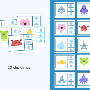Ocean Shapes Clip Cards: Toddler Learning Activity (PDF) - Etsy