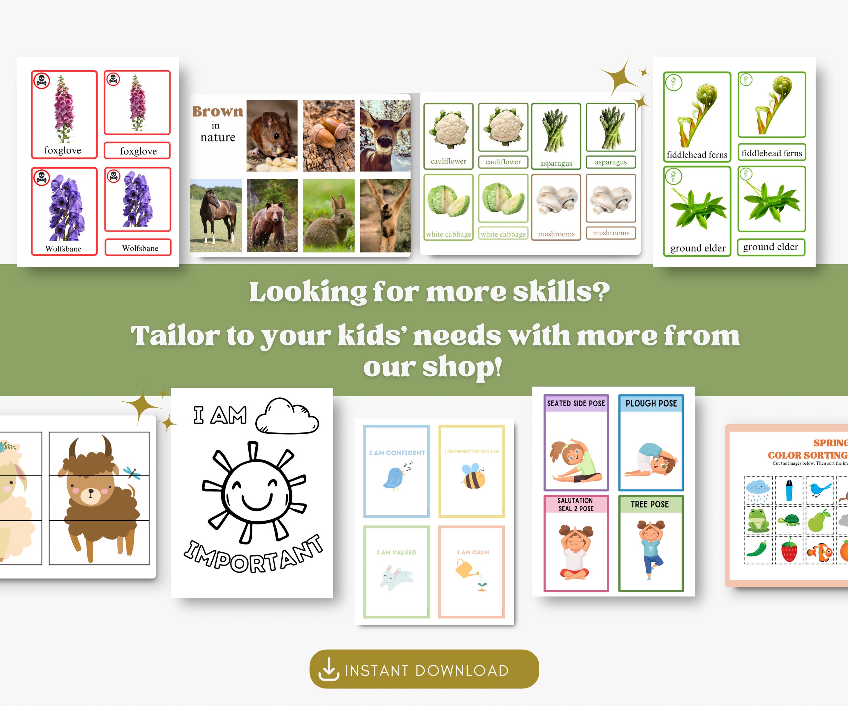 Nature Walk Scavenger Hunts, Printable Montessori Materials, Outdoor ...