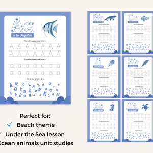 Under the Sea Letter Tracing: Handwriting Practice for Preschool ...