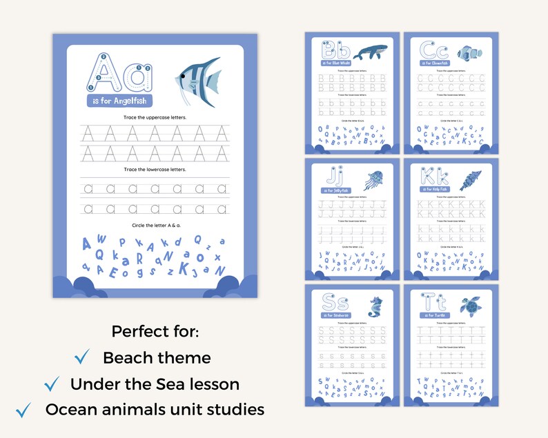 Under the Sea Letter Tracing: Handwriting Practice for Preschool ...