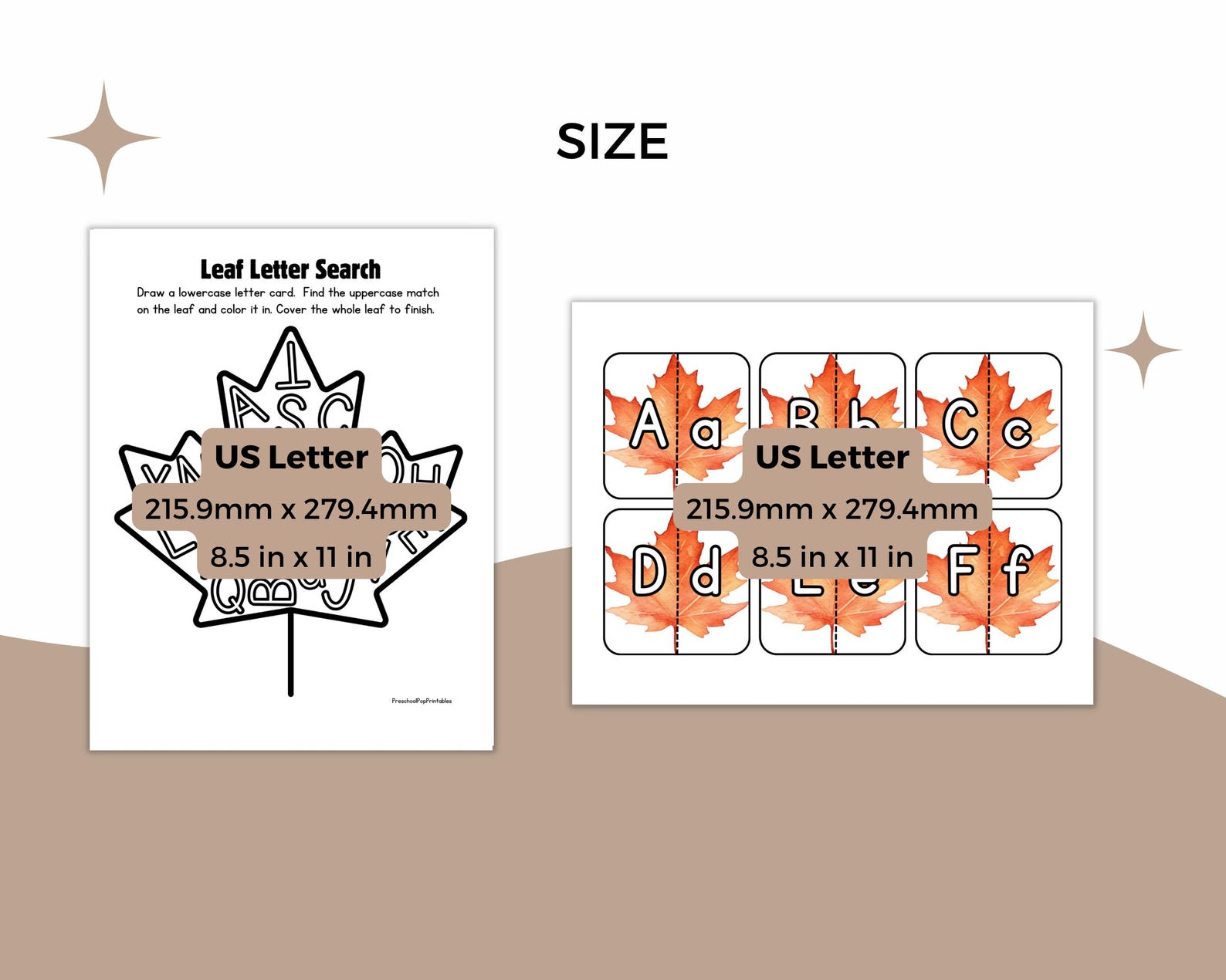 Leaf Letter Games for Pre-k and Kindergarten Upper & Lowercase Matching ...