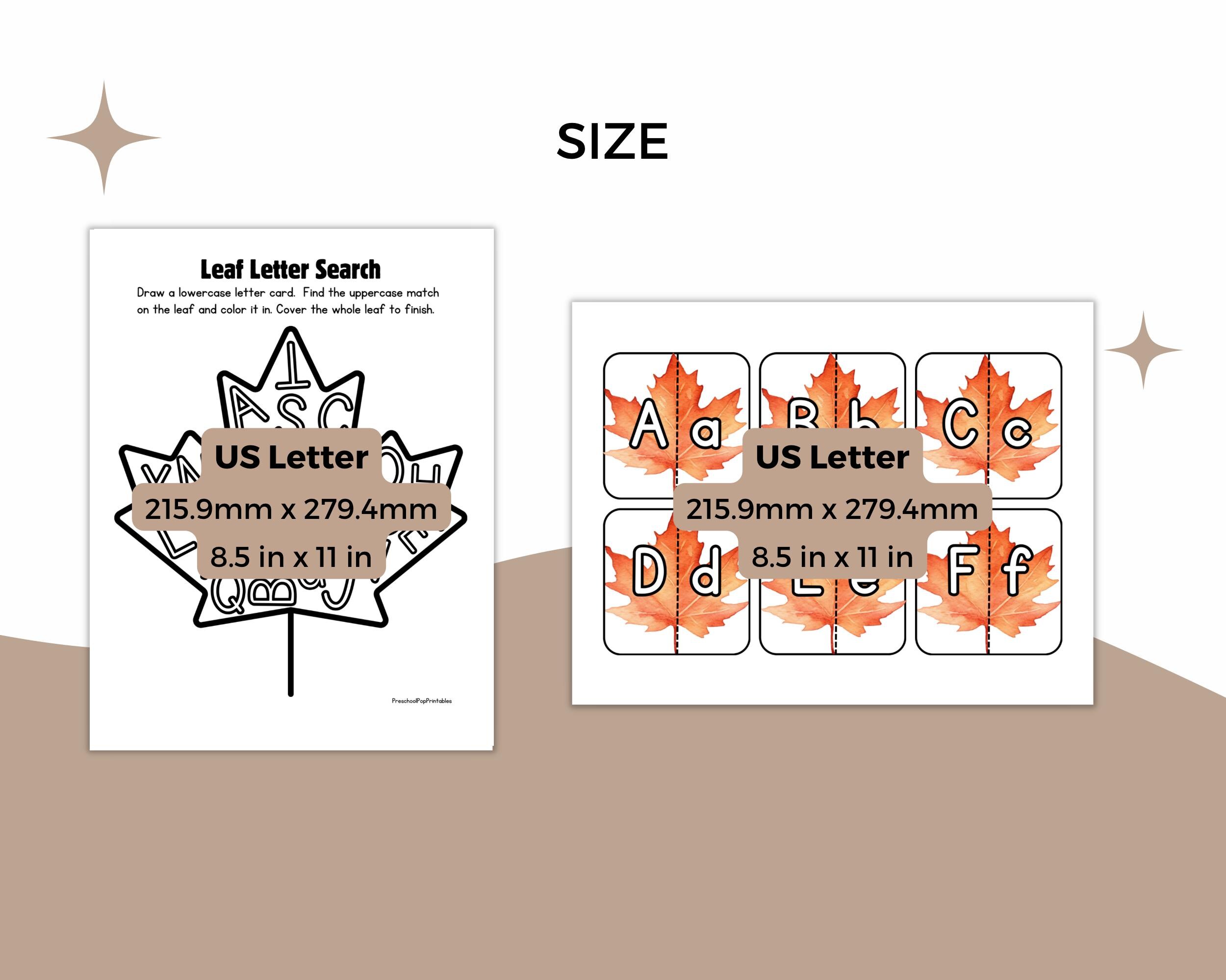 Leaf Letter Games for Pre-k and Kindergarten Upper & Lowercase Matching ...