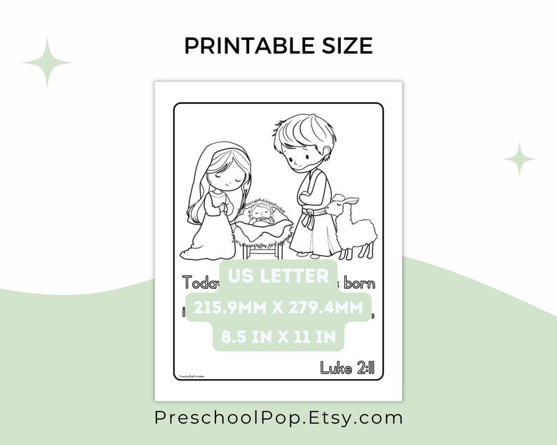 Nativity Coloring Pages With Scripture: Christmas Bible Activity (PDF ...