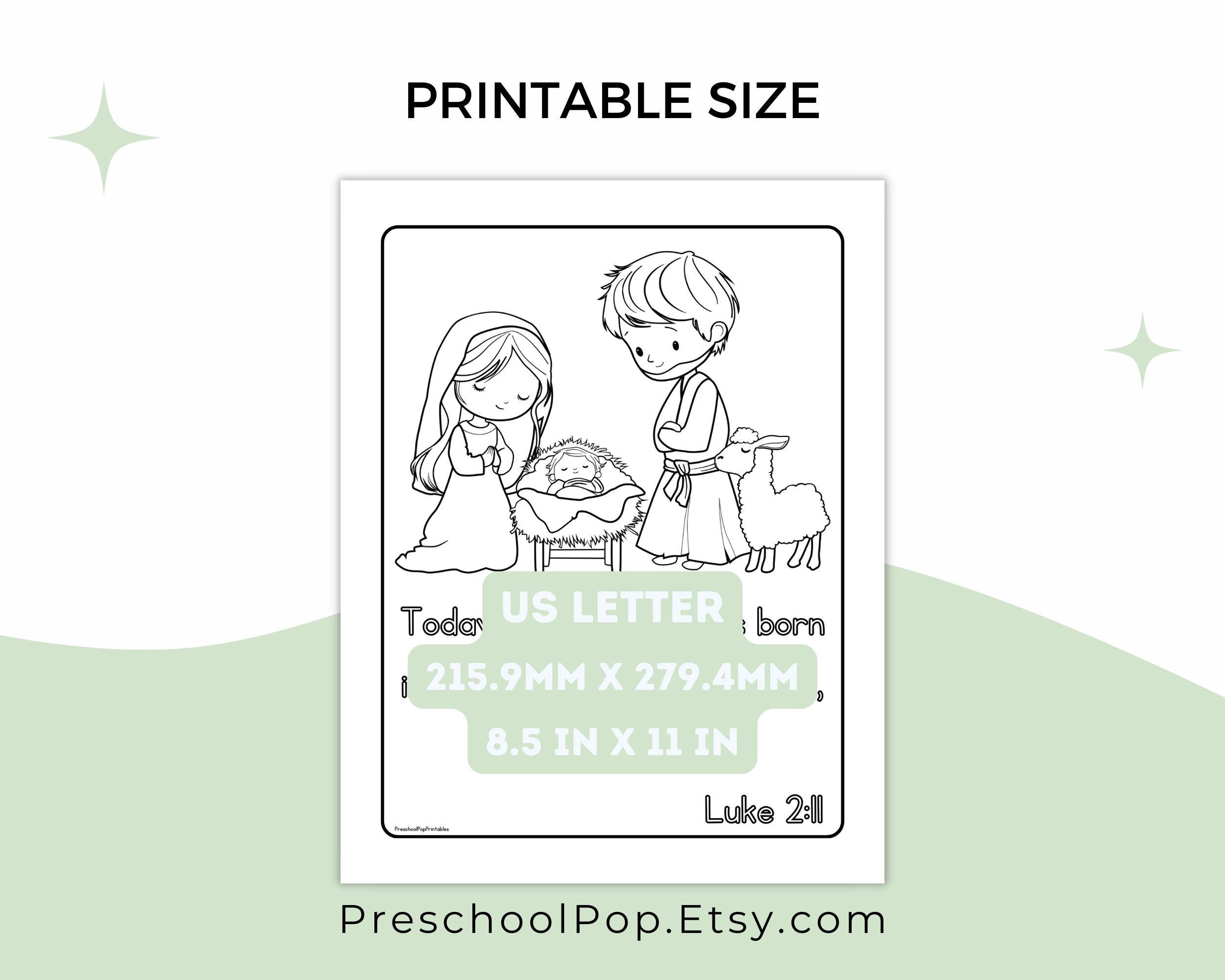 Nativity Coloring Pages With Scripture: Christmas Bible Activity (PDF ...