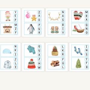 Winter Letters and Sounds Clip Cards for Pre-k & Kindergarten ...