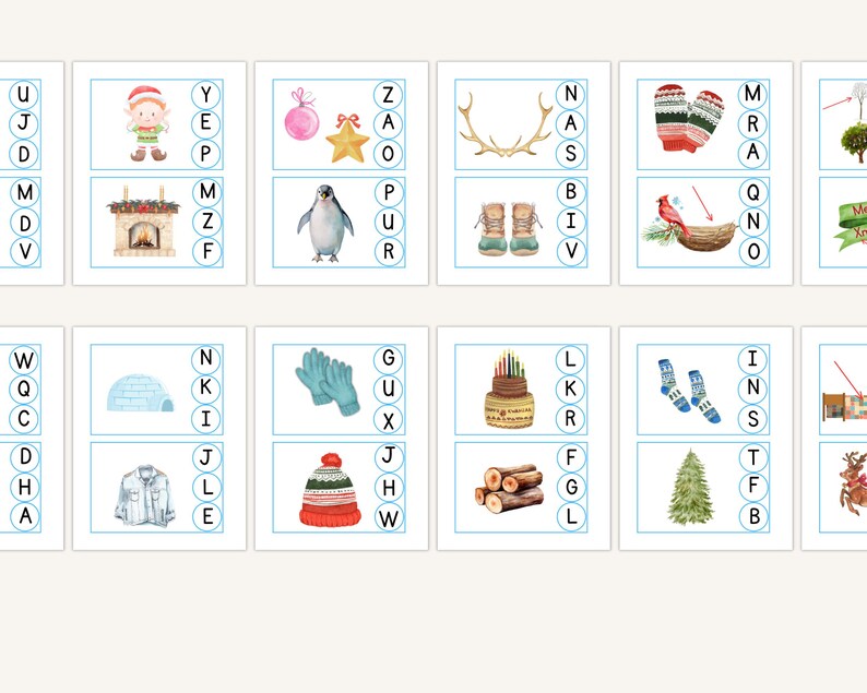Winter Letter Sounds Clip Cards: Preschool ABC Game (PDF Download) - Etsy