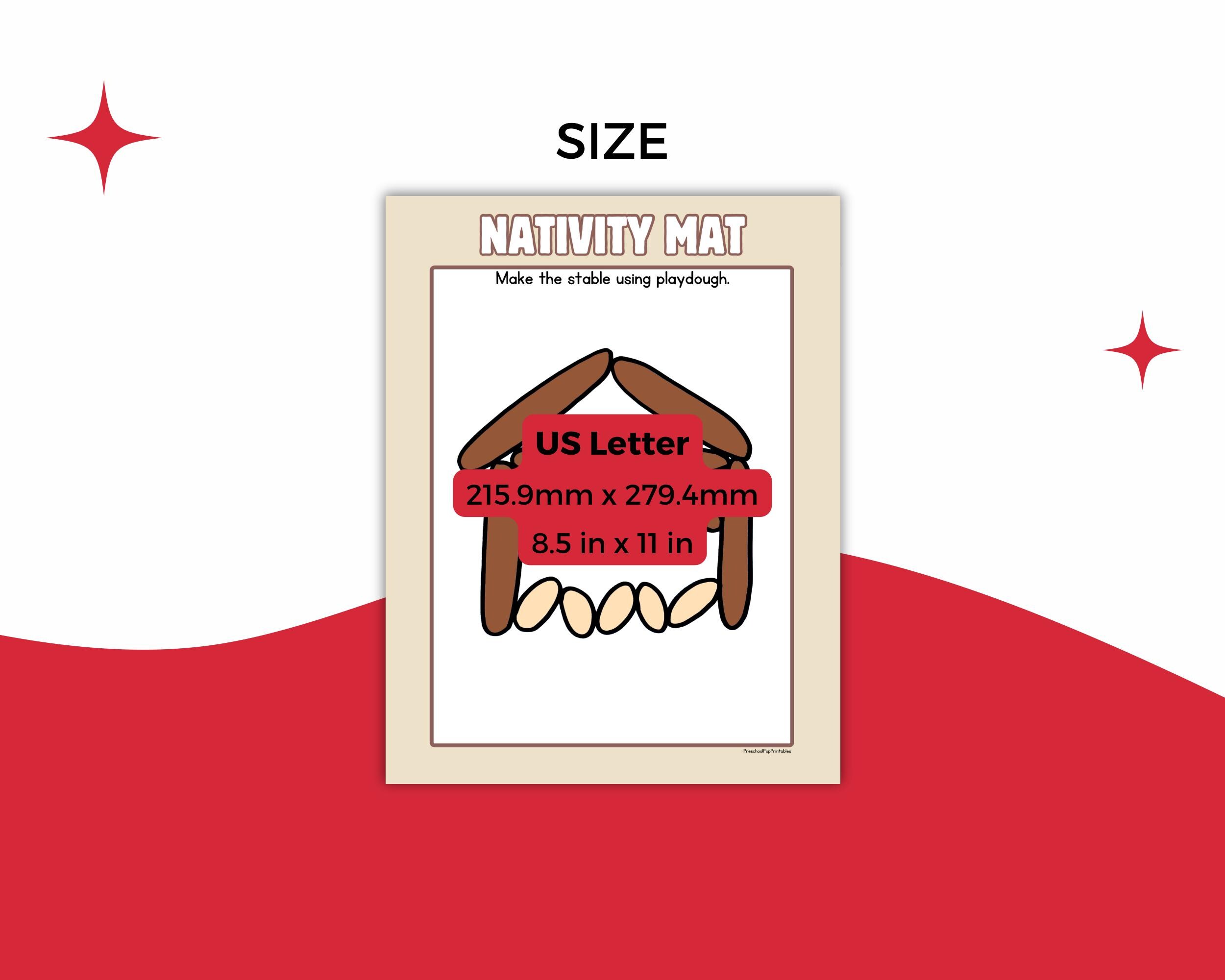 Printable Nativity Play Dough Mats; Christmas Playdough Sensory ...