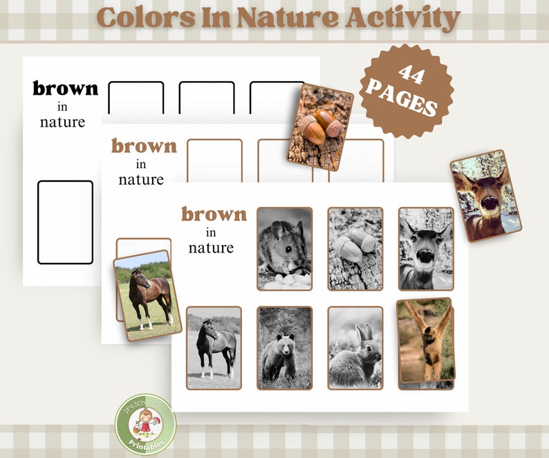 Colors in Nature Learning Activity for Toddlers, Printable Color Sort ...