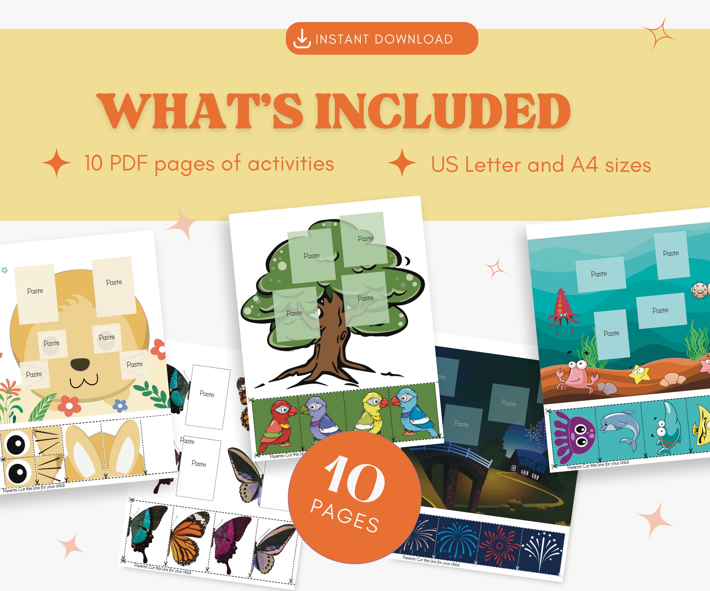 Spring Cut and Paste Activity for Toddlers, Scissor Skills, Fine Motor ...